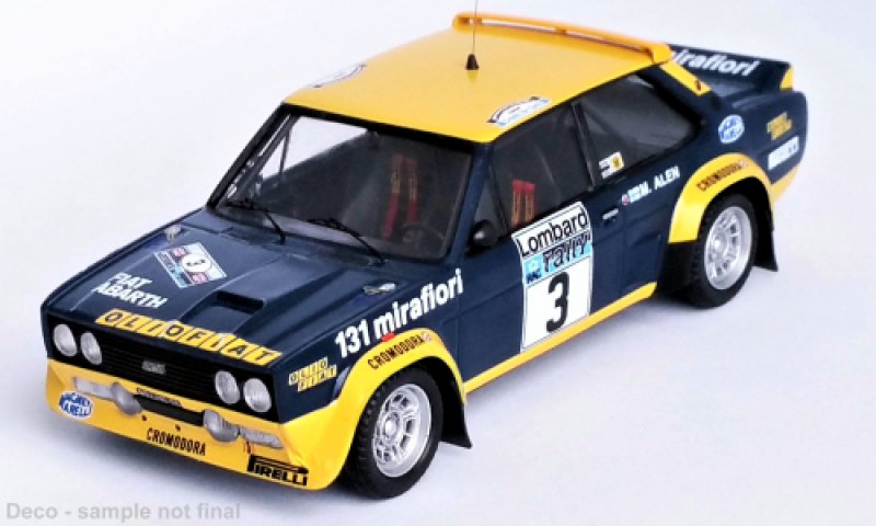 Schaalmodel Fiat 131 Abarth, No.3, Olio Fiat, Rallye Wm, Rac Rallye,