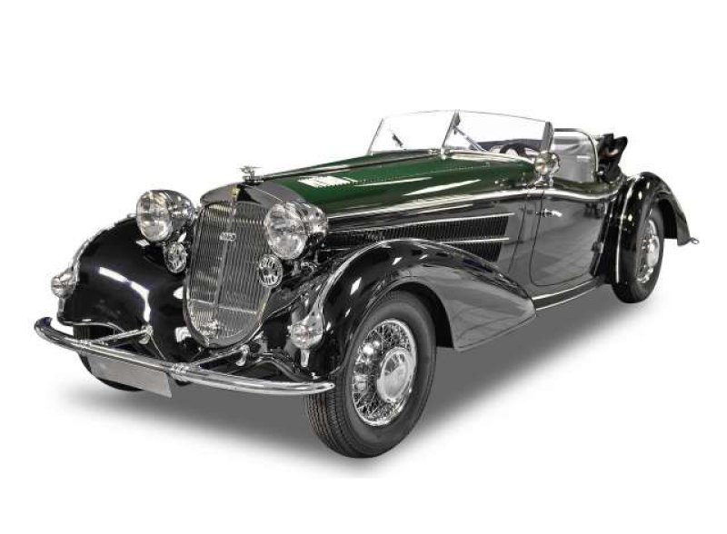Schaalmodel Horch 855 Special Roadster, Zwart /donkergroen 1939 1/18