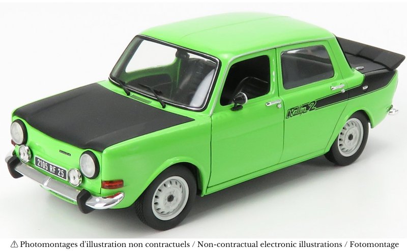 Modèle réduit Simca 1000 Rallye 2 1976 Racing Vert 1/18 | Norev