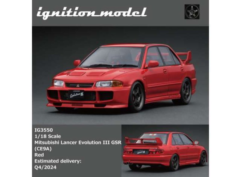 Schaalmodel Mitsubishi Lancer Evolution Iii Gsr (ce9a), Rood 1/18