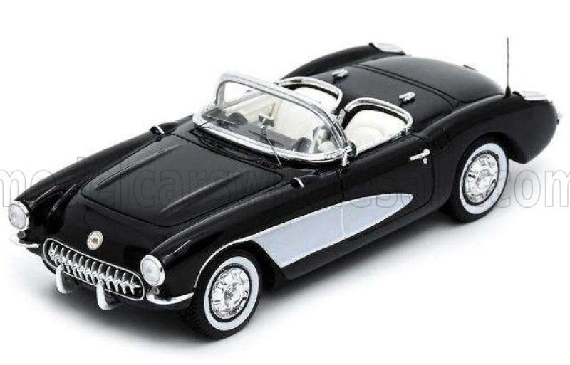 Schaalmodel Chevrolet - Corvette C1 V8 Spider 1956 - Black Silver 1/43