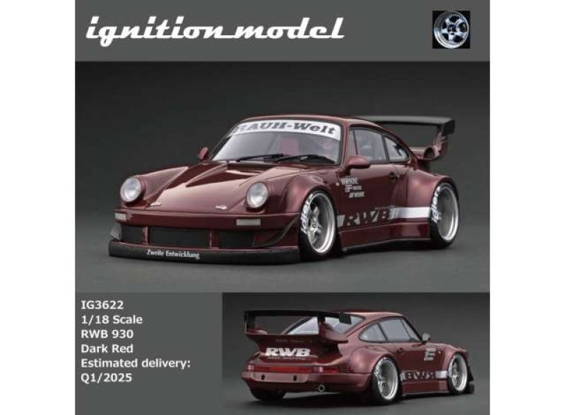 Schaalmodel Porsche Rwb 930, Dark Red 1/18 | Ignition
