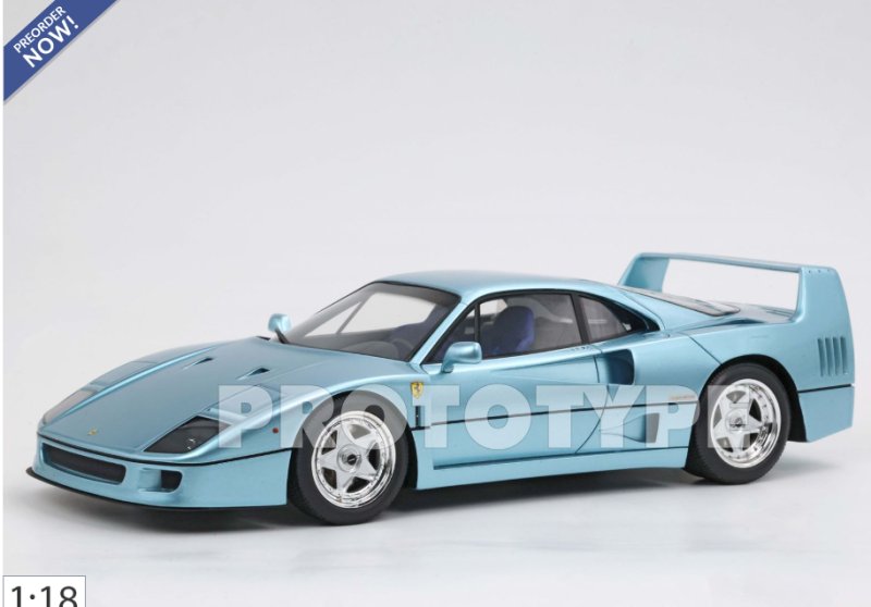Schaalmodel Ferrari F40 1987 Hyperion Blue 1/18 | Bbr