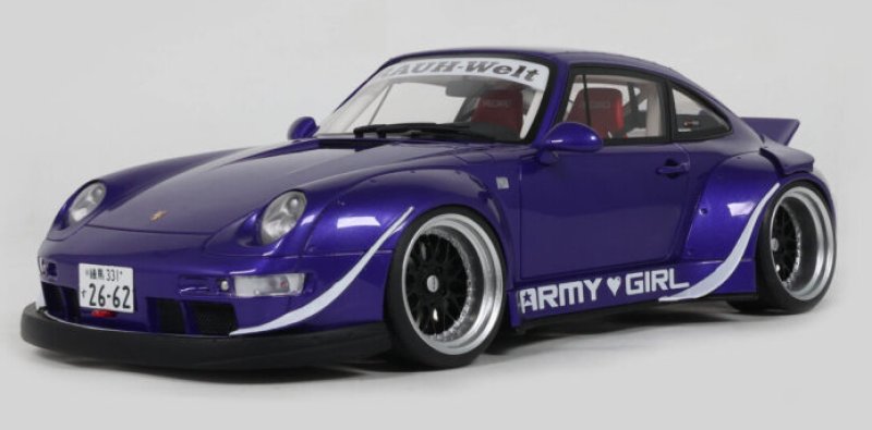 Schaalmodel Rwb Army Girl Purple 2015 1/18 | Gt Spirit