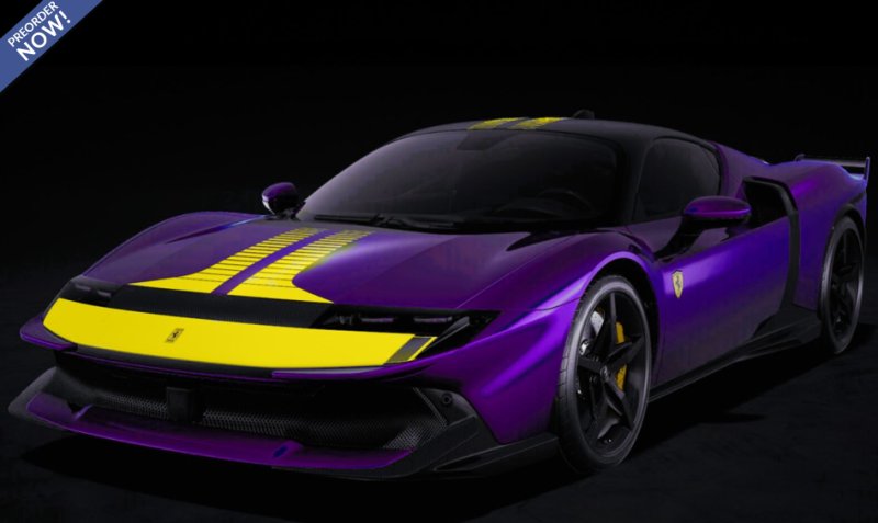 Ferrari 849 Testarossa Assetto Fiorano Viola Hong Kong e striscia gialla